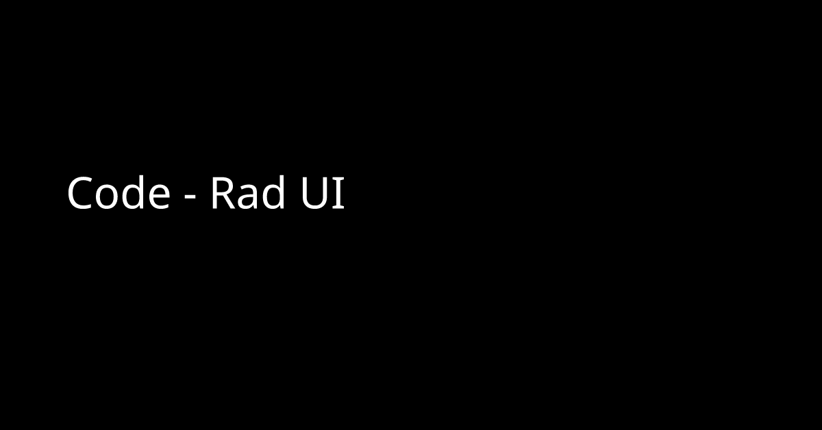 Code - Rad UI | Rad UI